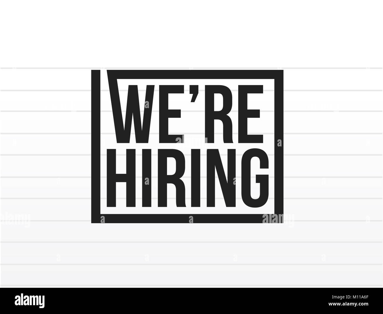 we are hiring sign concept illustration design isolated over white ...