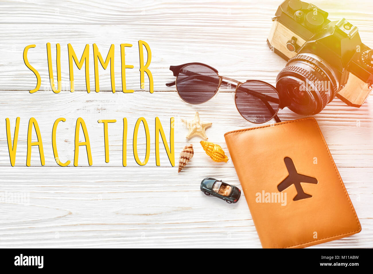 summer vacation text, travel and wanderlust concept, hello summer ...