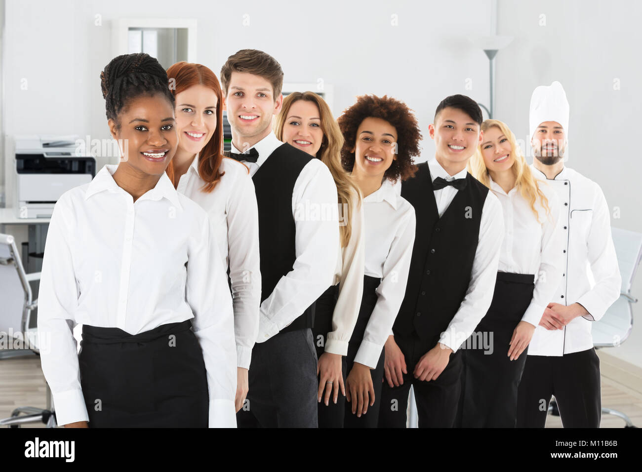 Group Of Confident Multi Ethnic Restaurant Staff Stock Photo - Alamy