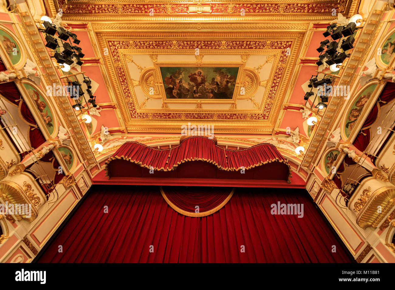Wroclaw, Poland - January 04 2018: Stage of the Wroclaw Opera House ...