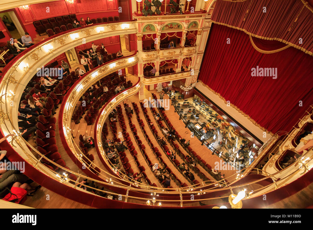 Wroclaw, Poland - January 04 2018: Stage of the Wroclaw Opera House ...