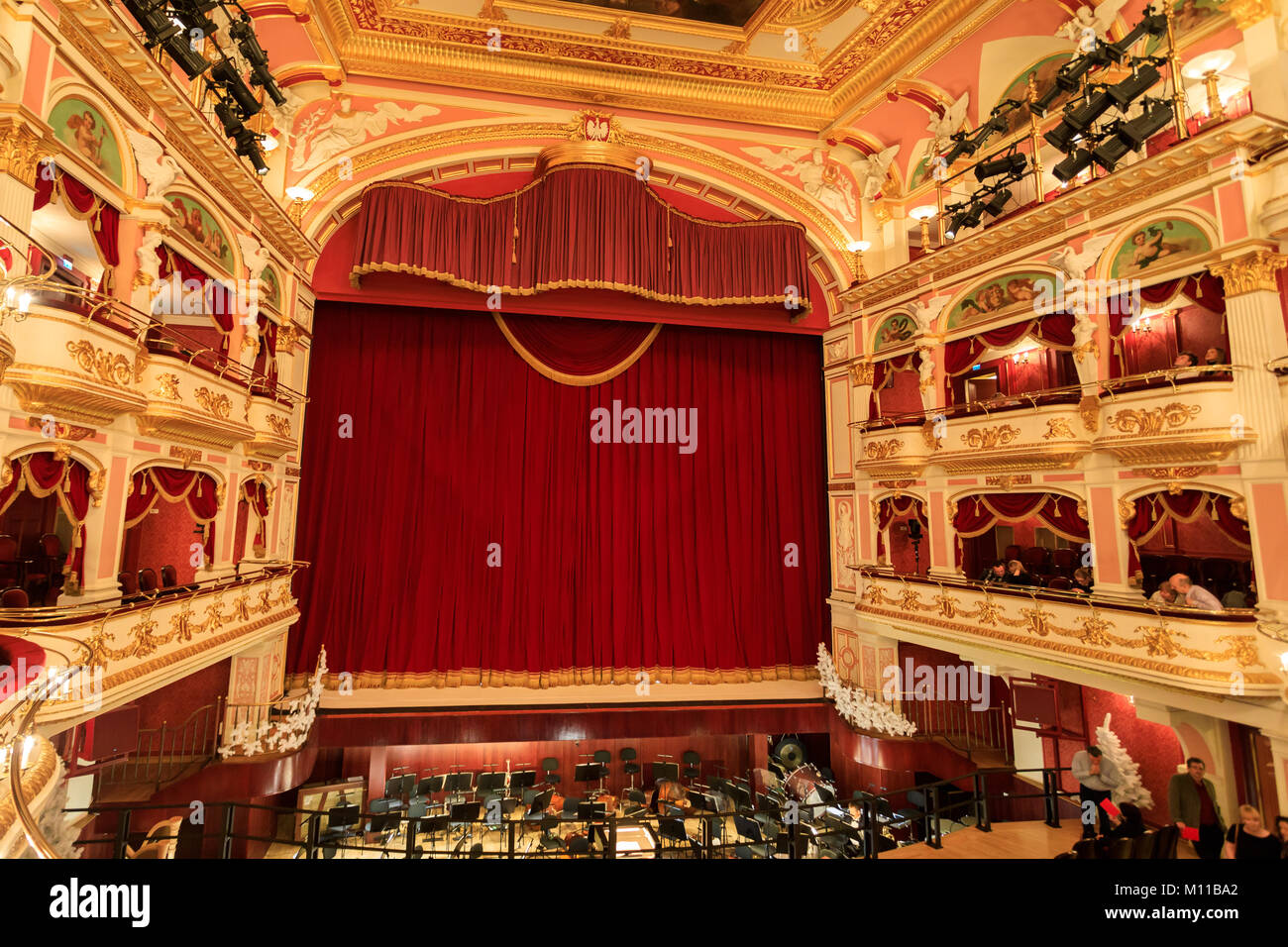 Wroclaw, Poland - January 04 2018: Stage of the Wroclaw Opera House ...
