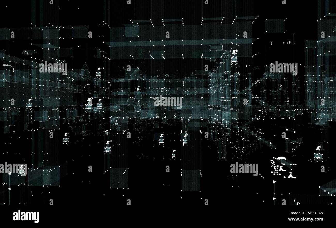 Hologram futuristic interface city Stock Photo - Alamy