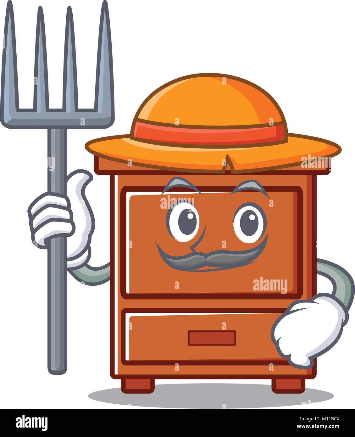 Farmer wooden drawer character cartoon Stock Vector Image & Art - Alamy