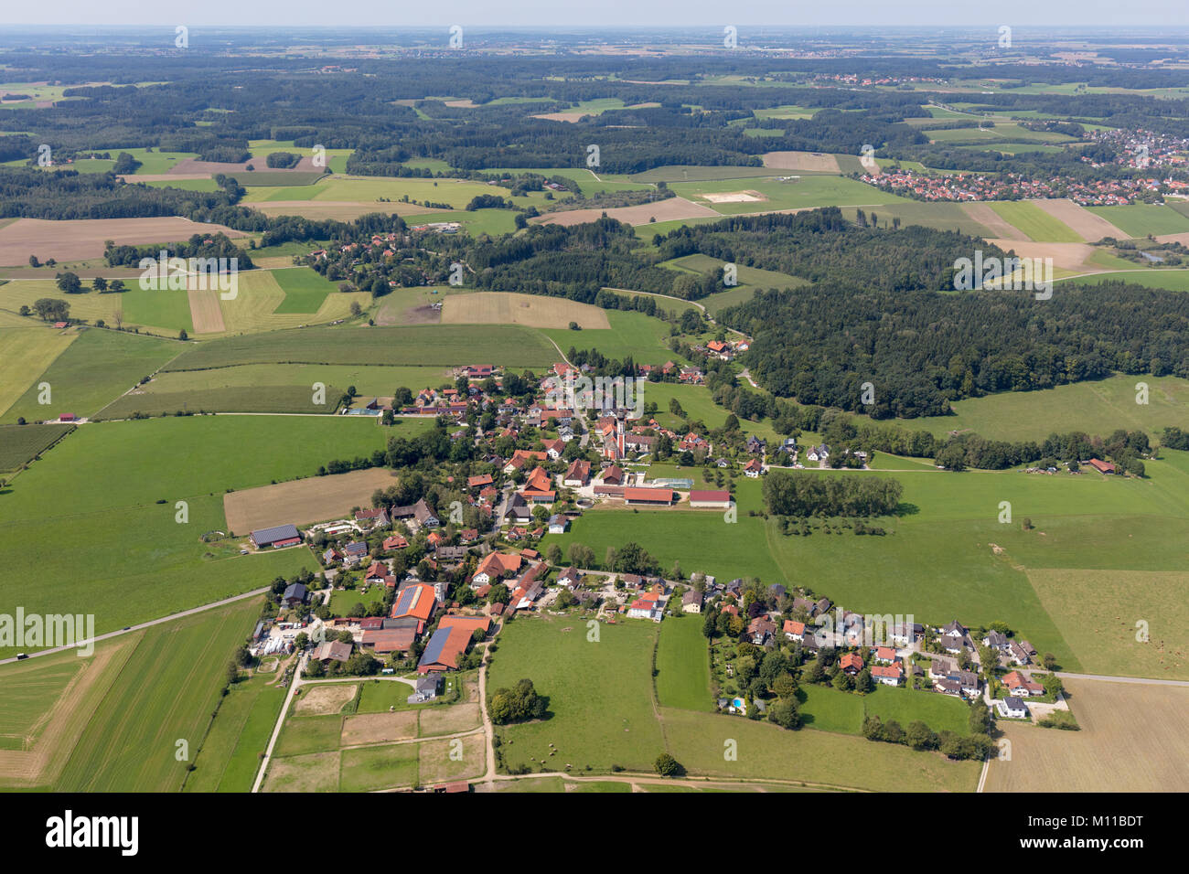 Aerial view of Hechenwang, 86949 Windach, Bavaria, Germany Stock Photo ...