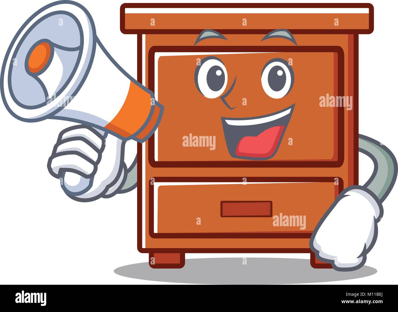 With megaphone wooden drawer character cartoon Stock Vector Image & Art ...