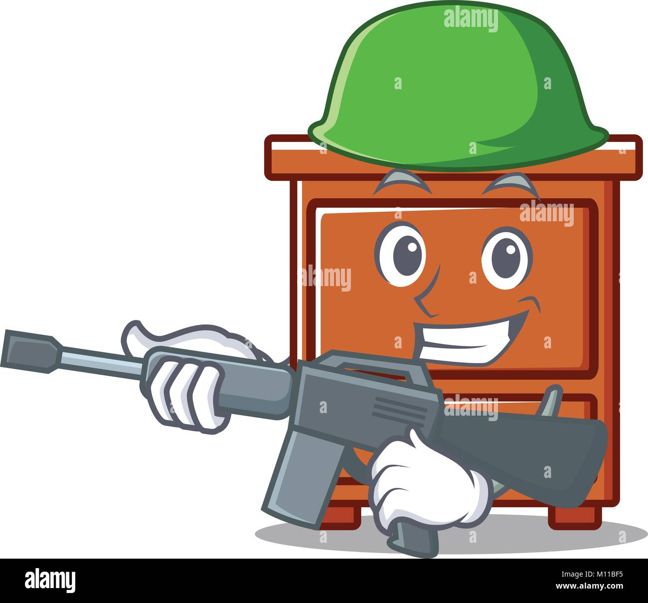 Army wooden drawer character cartoon Stock Vector Image & Art - Alamy