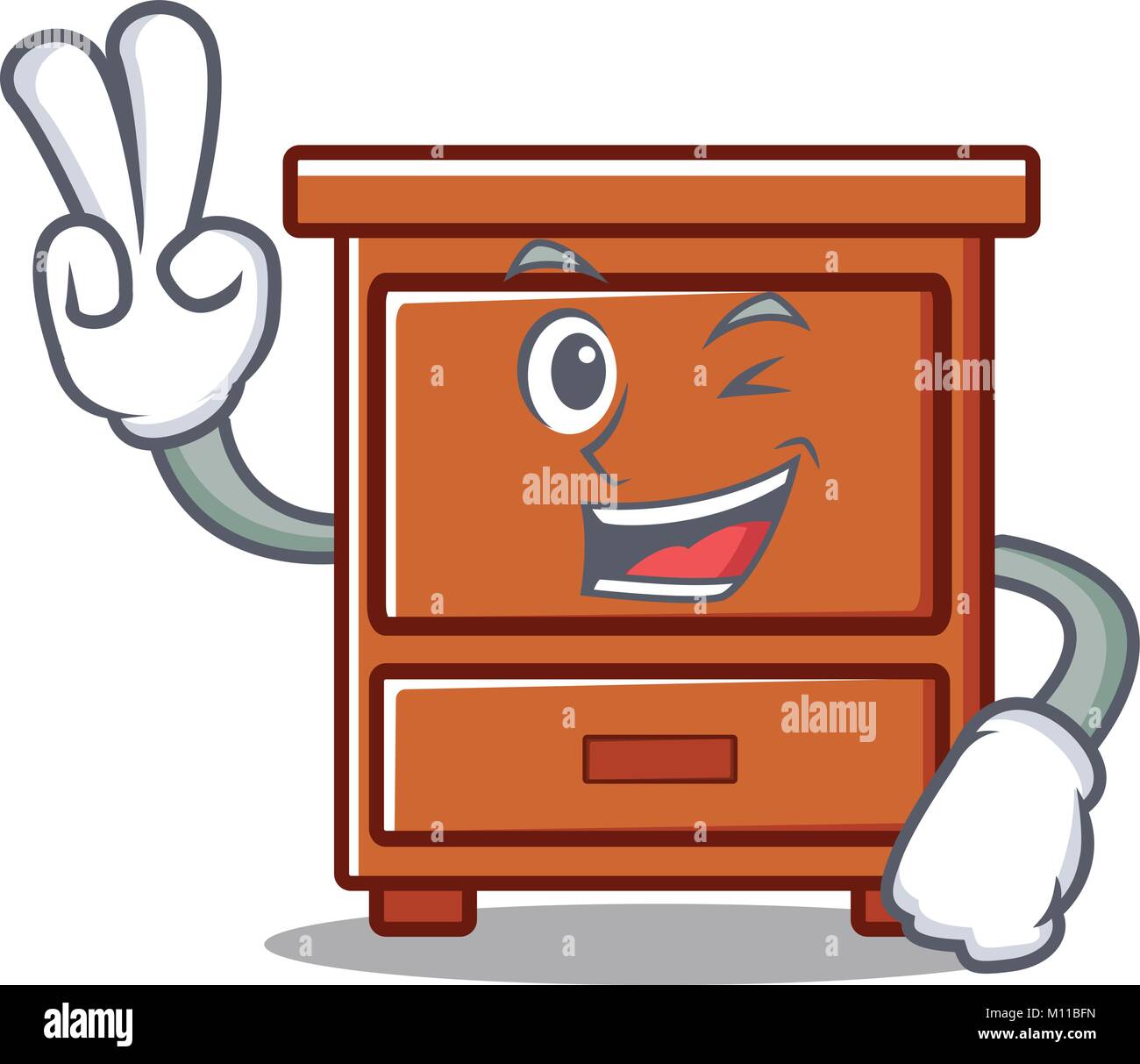 Two door wood cabinet Stock Vector Images - Alamy
