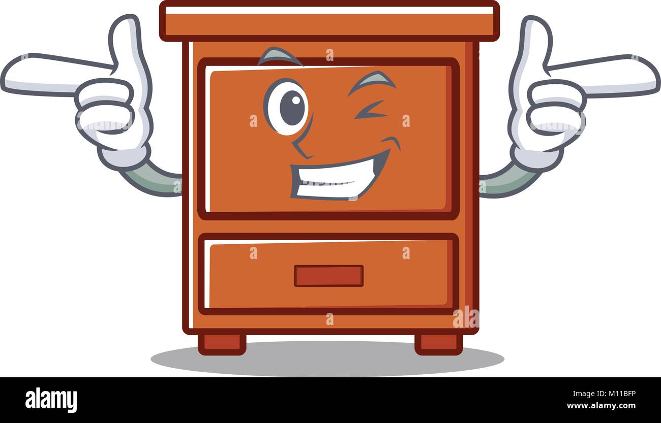 Wink wooden drawer character cartoon Stock Vector Image & Art - Alamy