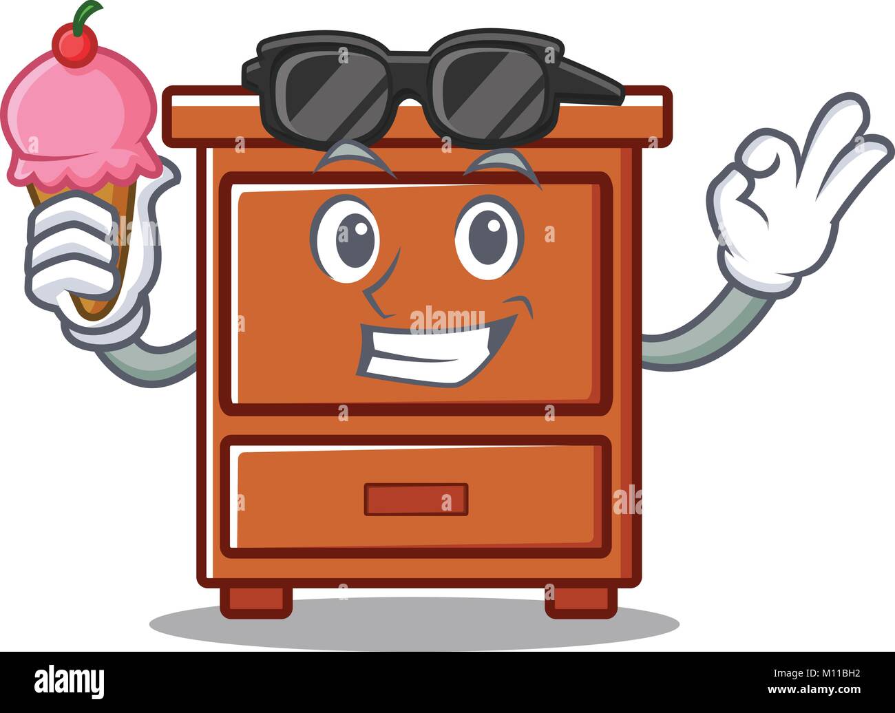 With ice cream wooden drawer character cartoon Stock Vector Image & Art ...