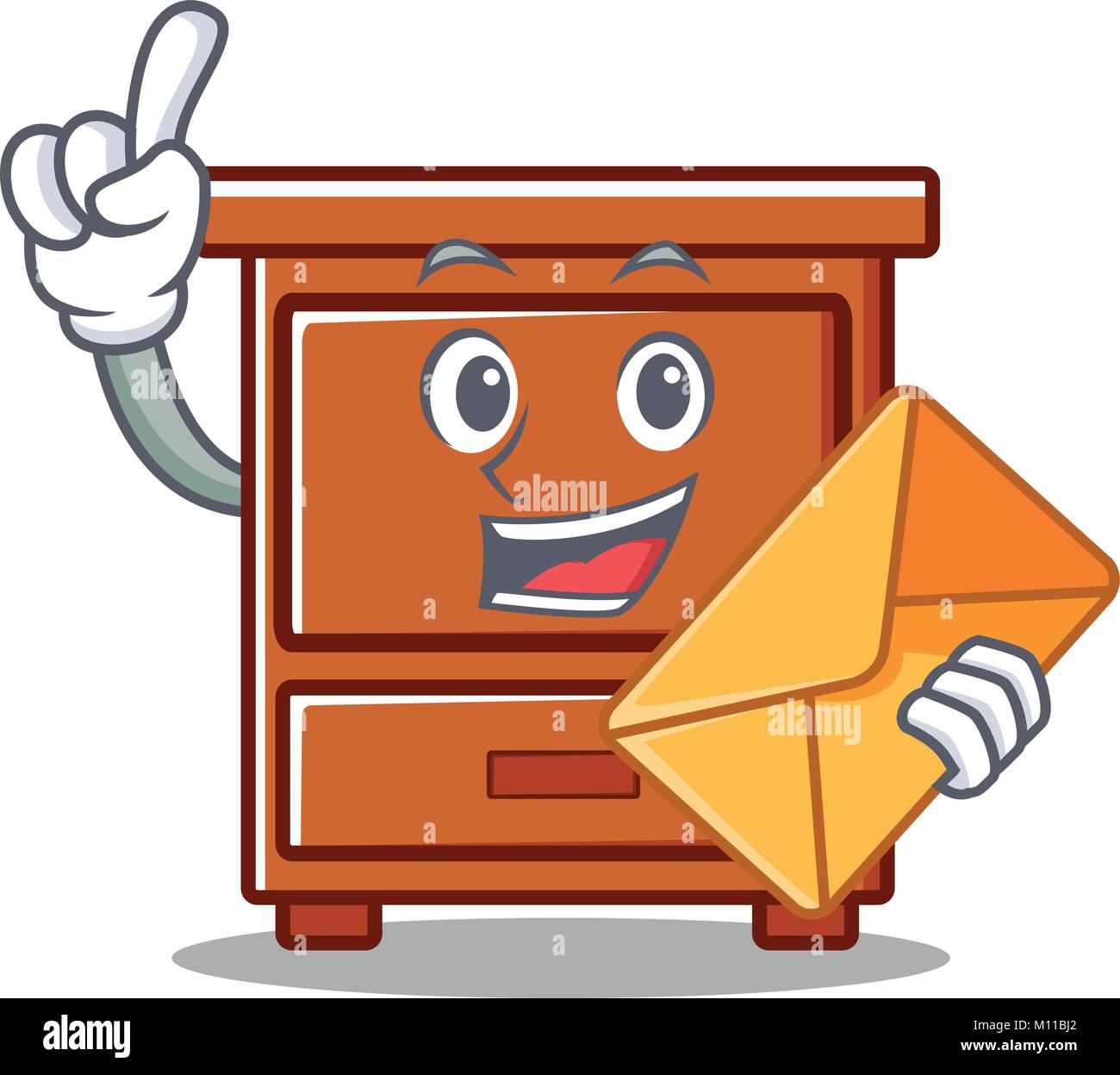With envelope wooden drawer character cartoon Stock Vector Image & Art ...
