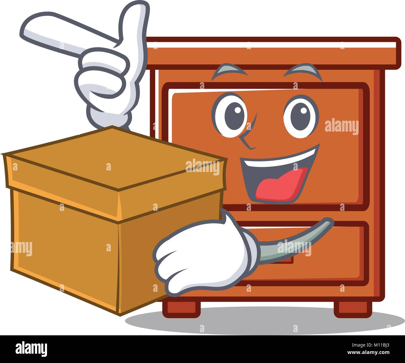 With box wooden drawer character cartoon Stock Vector Image & Art - Alamy