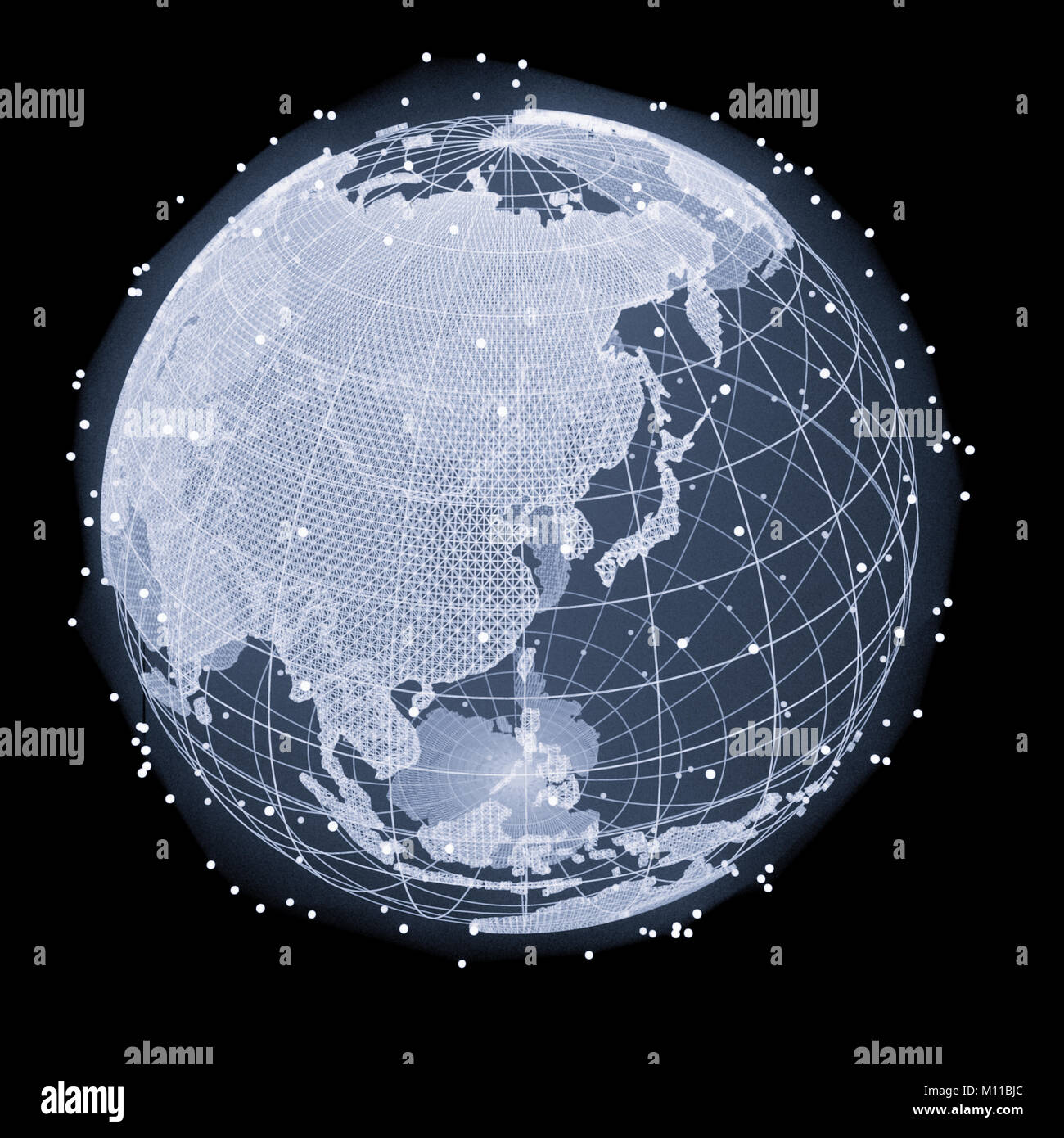 Abstract Telecommunication Earth Map Stock Photo - Alamy