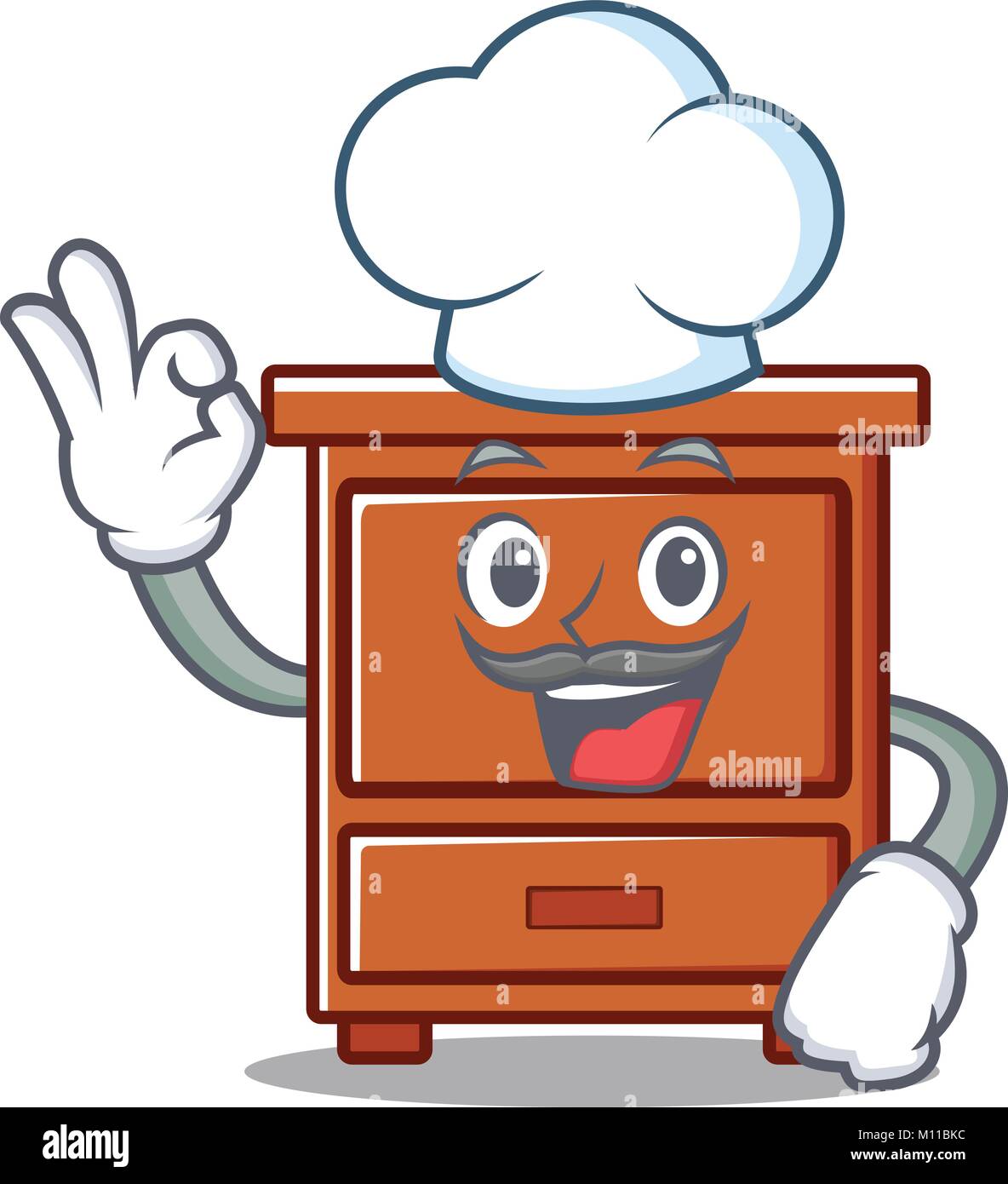 Chef wooden drawer character cartoon Stock Vector Image & Art - Alamy