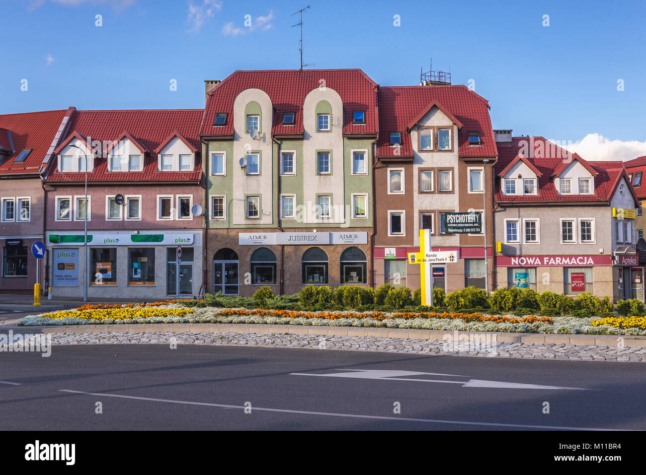 Roundabout of Pope John Paul II in Ketrzyn town in Warmian-Masurian ...