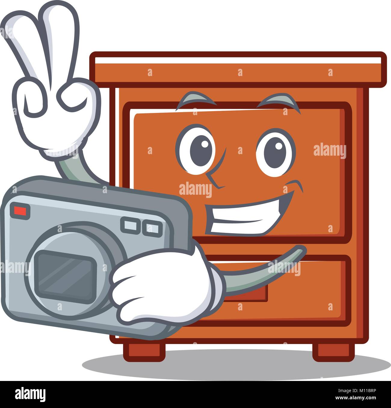 Photographer wooden drawer mascot cartoon Stock Vector Image & Art - Alamy