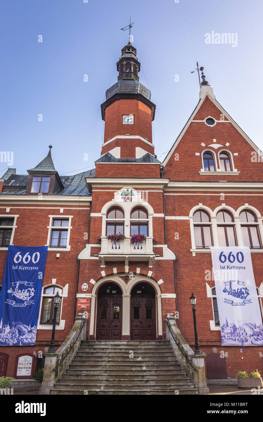 City hall and Registry Office building in Ketrzyn town in Warmian ...
