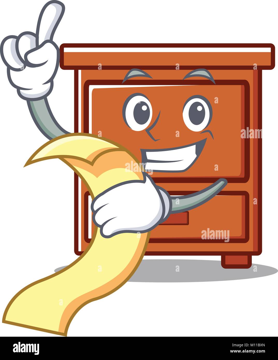 With menu wooden drawer mascot cartoon Stock Vector Image & Art - Alamy