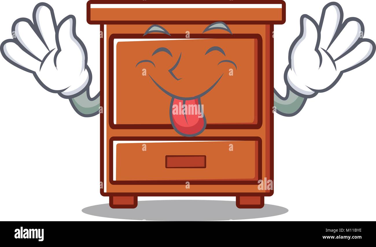 Tongue out wooden drawer mascot cartoon Stock Vector Image & Art - Alamy