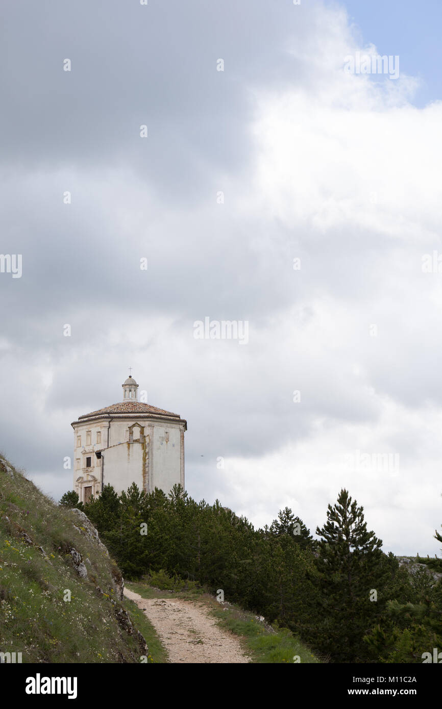 Beautiful church of Santa Maria della Pietà in Rocca Calascio, famous ...