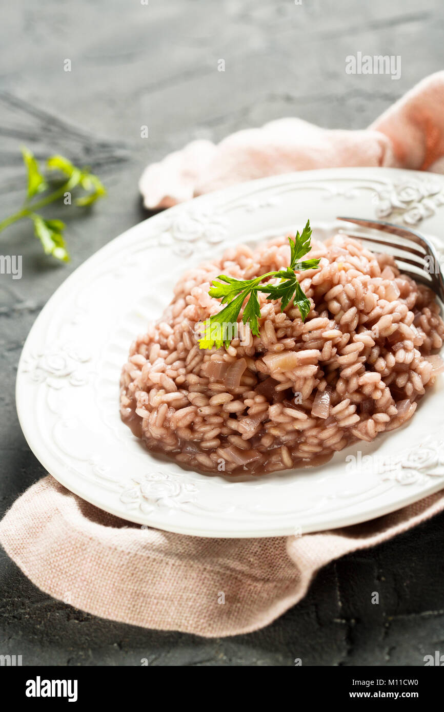 Risotto with red wine Stock Photo - Alamy