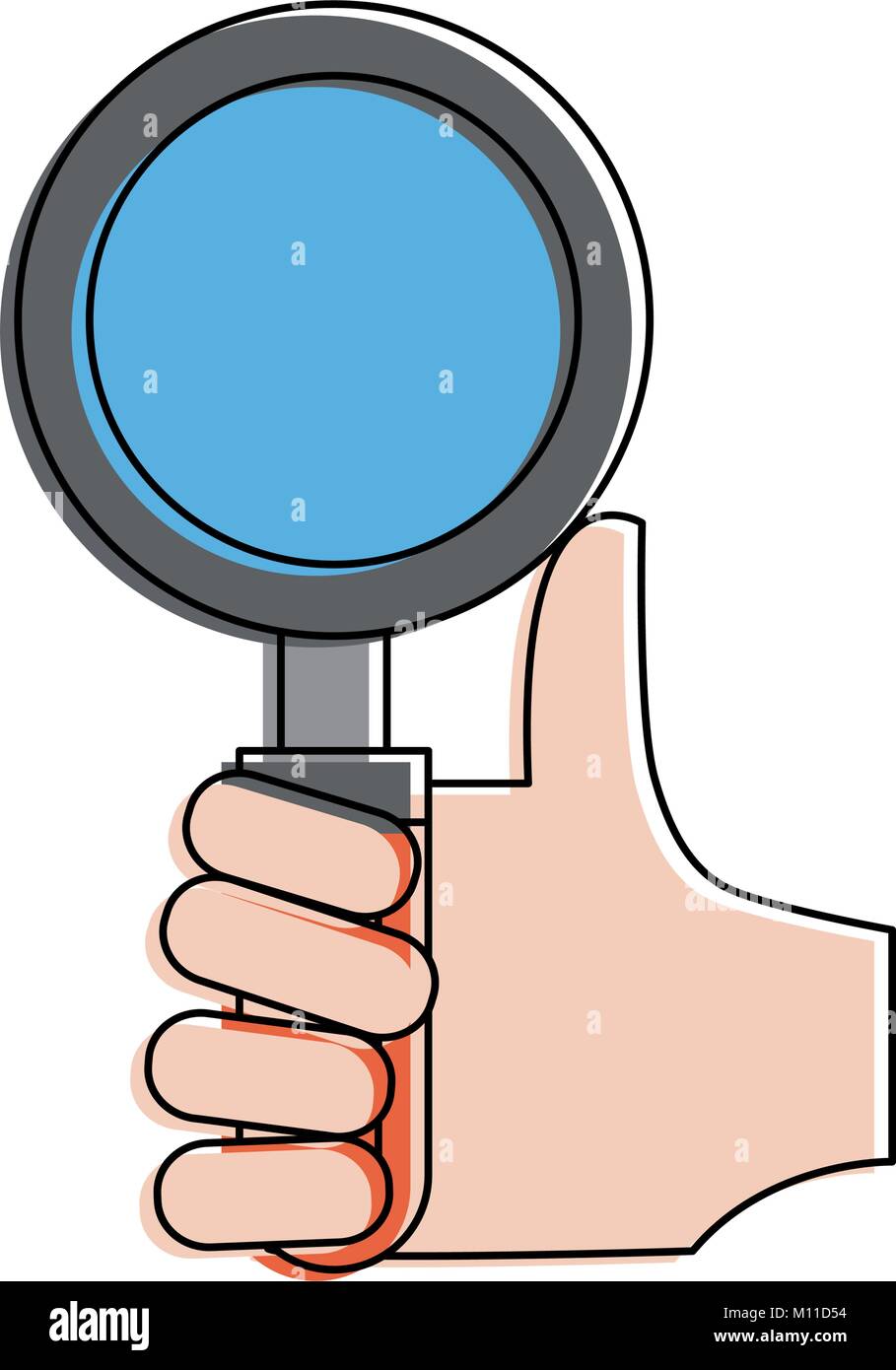 Hand with magnifying glass Stock Vector Image & Art - Alamy
