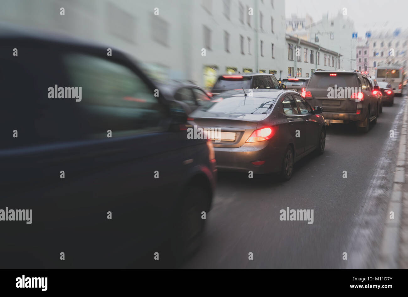 Big traffic jam in the city Stock Photo - Alamy