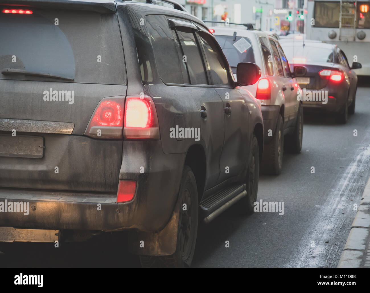 Big traffic jam in the city Stock Photo - Alamy