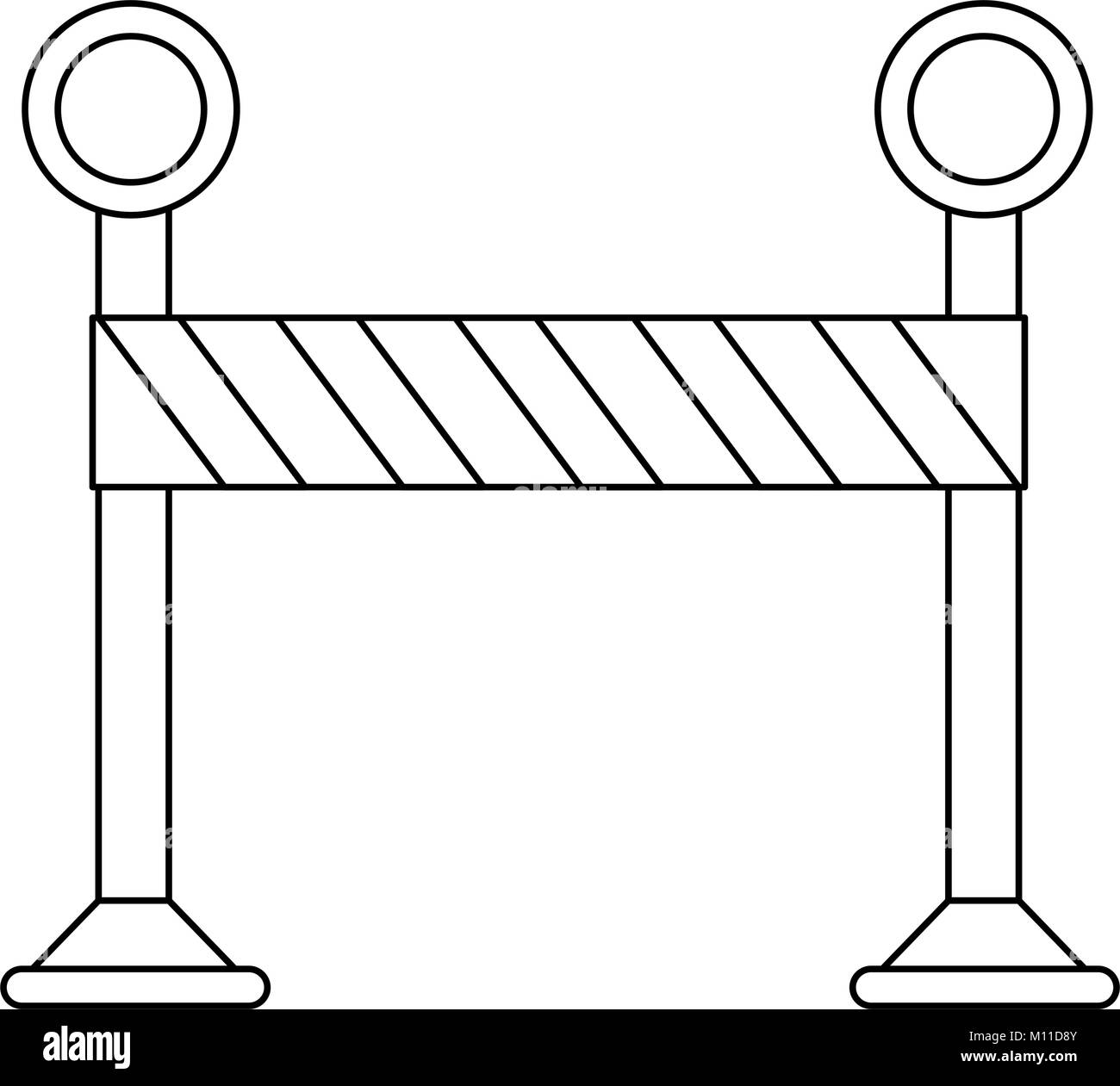 Barrier road construction site Black and White Stock Photos & Images ...