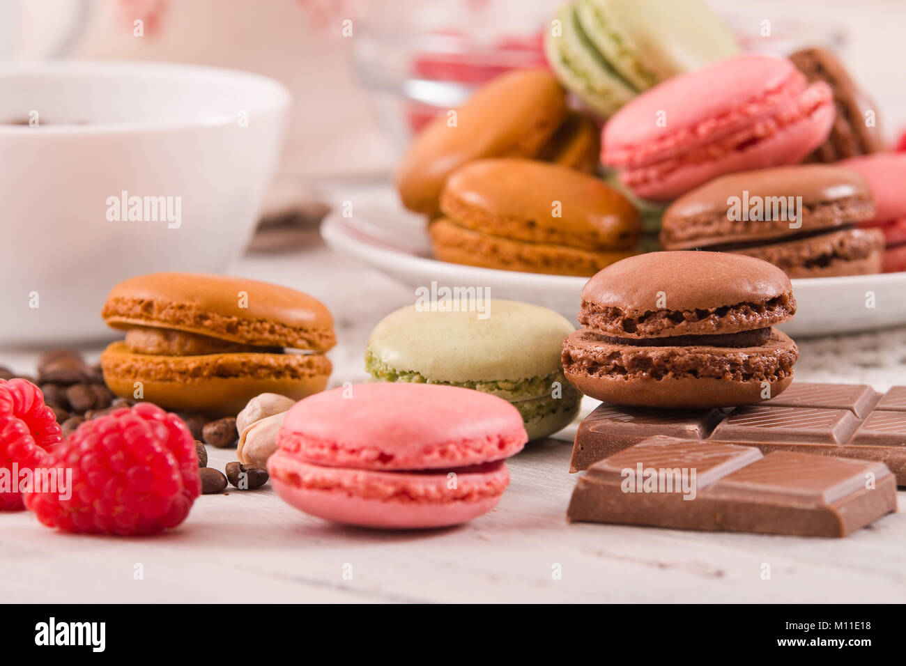 Stack macarons chocolate bar hi-res stock photography and images - Alamy