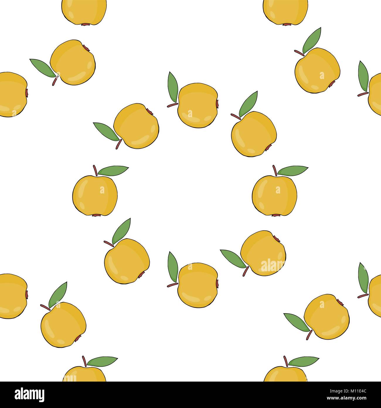 Seamless pattern background with yellow apples Stock Vector Image & Art ...