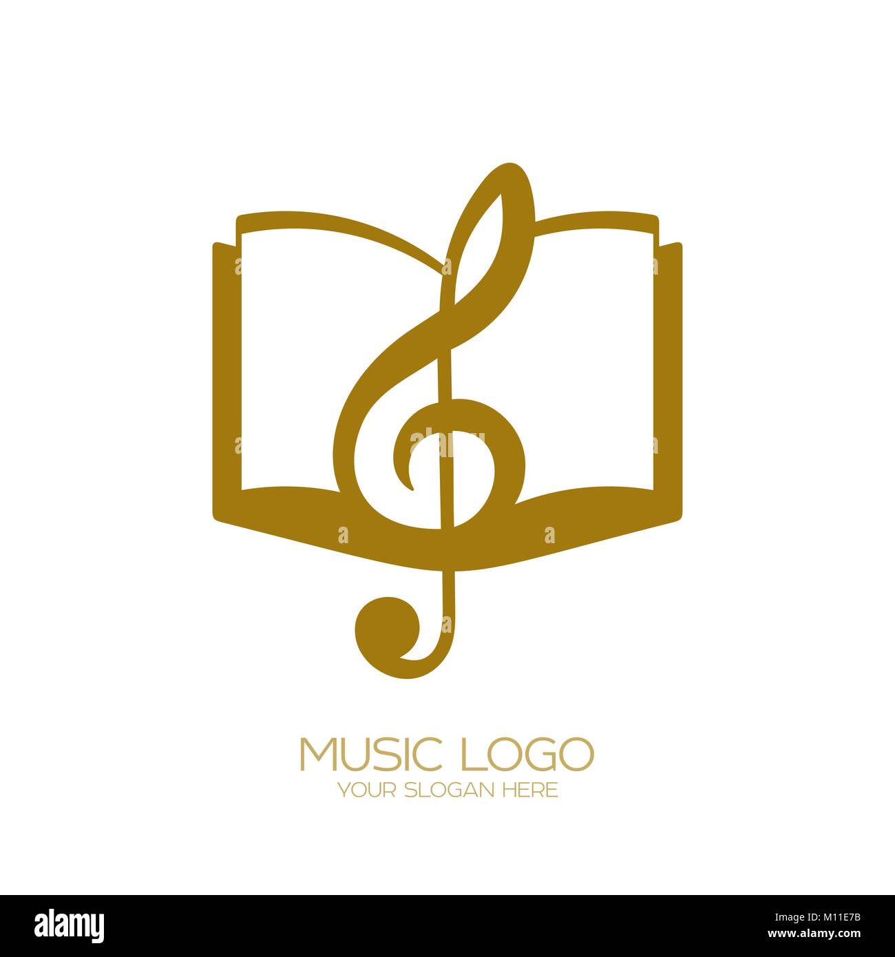 Music logo. Treble clef and book Stock Vector Image & Art - Alamy