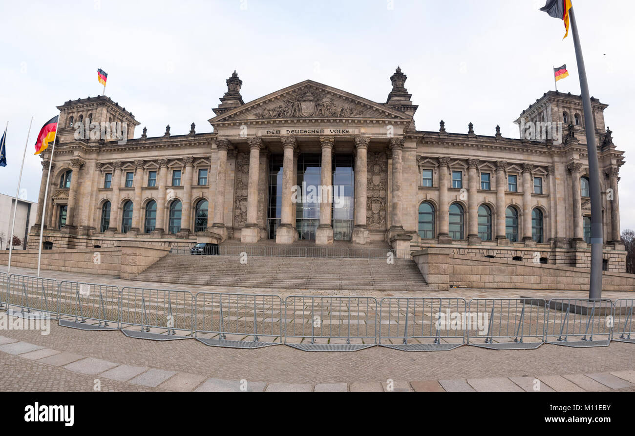 GERMANY, BERLIN - JANUARY 2, 2016: Tourists visiting the Reichstag ...