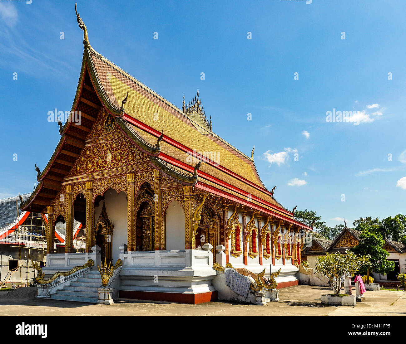 Buddhist temple in UNESCO World Heritage Luang Prabang, Laos Stock ...