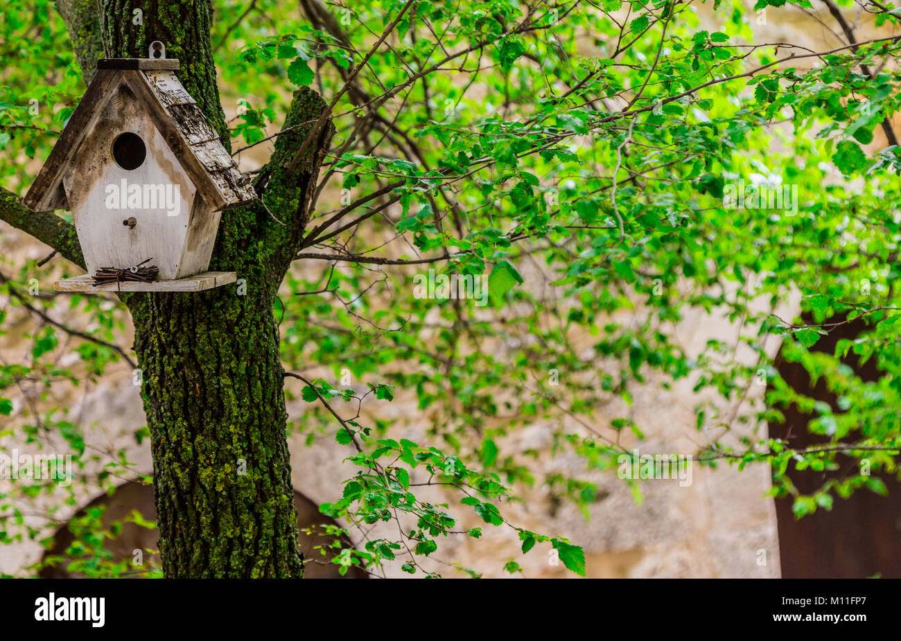 Beautiful small handmade wooden house in order to create a nest to the ...