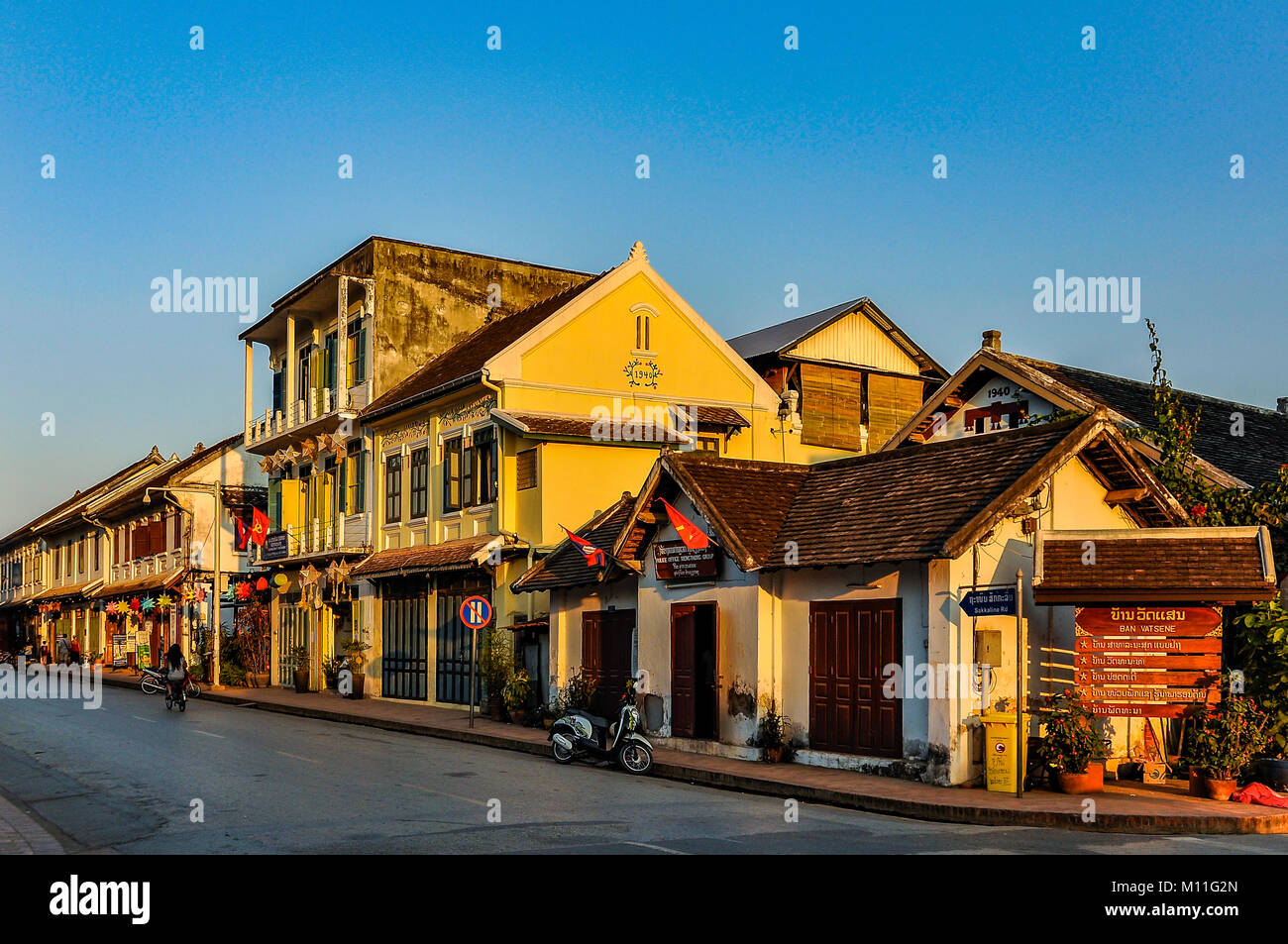 French colonial houses in UNESCO World Heritage Luang Prabang, Laos ...
