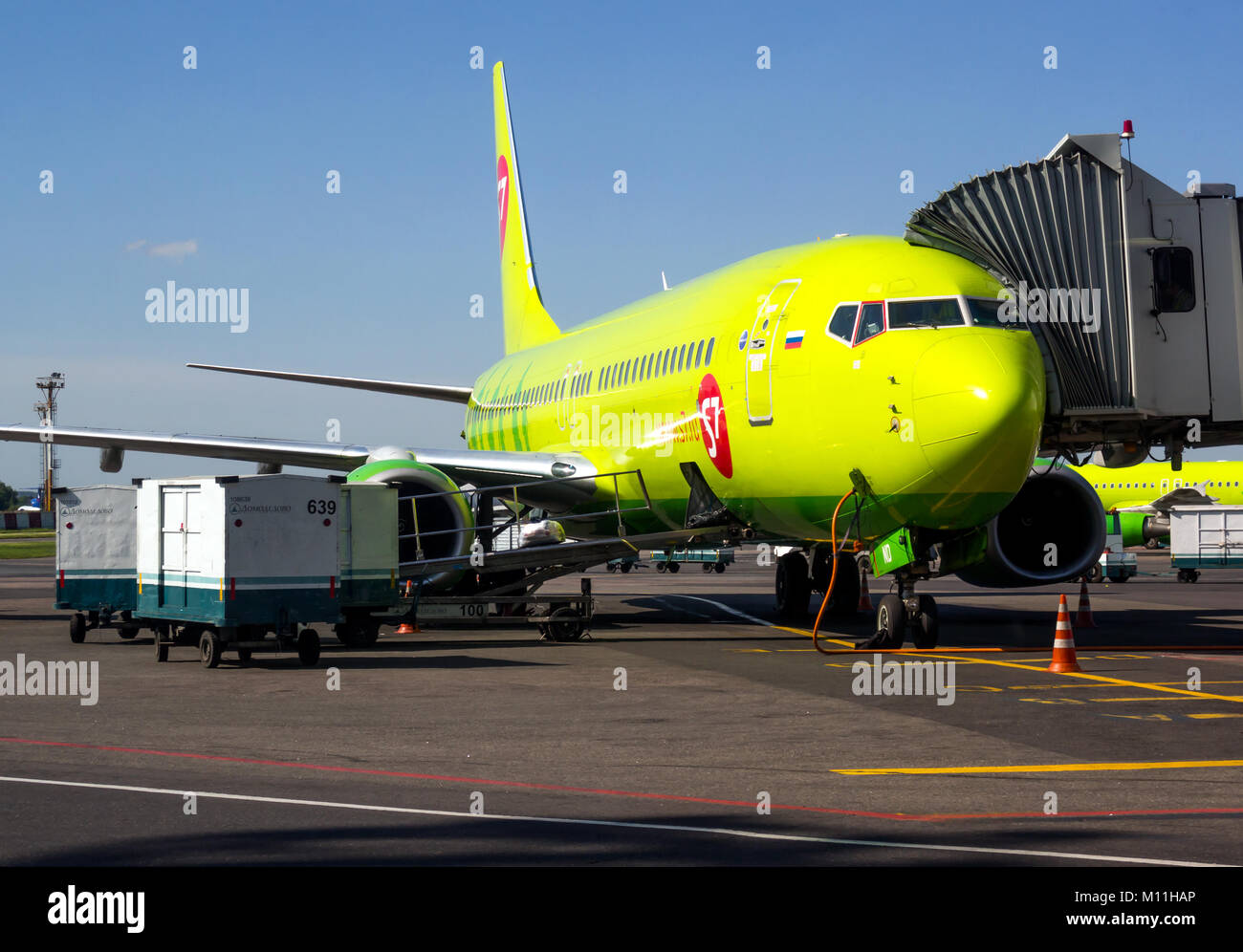 Moscow, Russia - June 01, 2016, Aircraft Airlines "S7 Airlines" in the ...