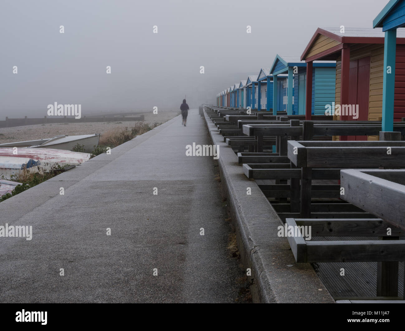 Whitstable sea front on a cold and misty morning Stock Photo - Alamy