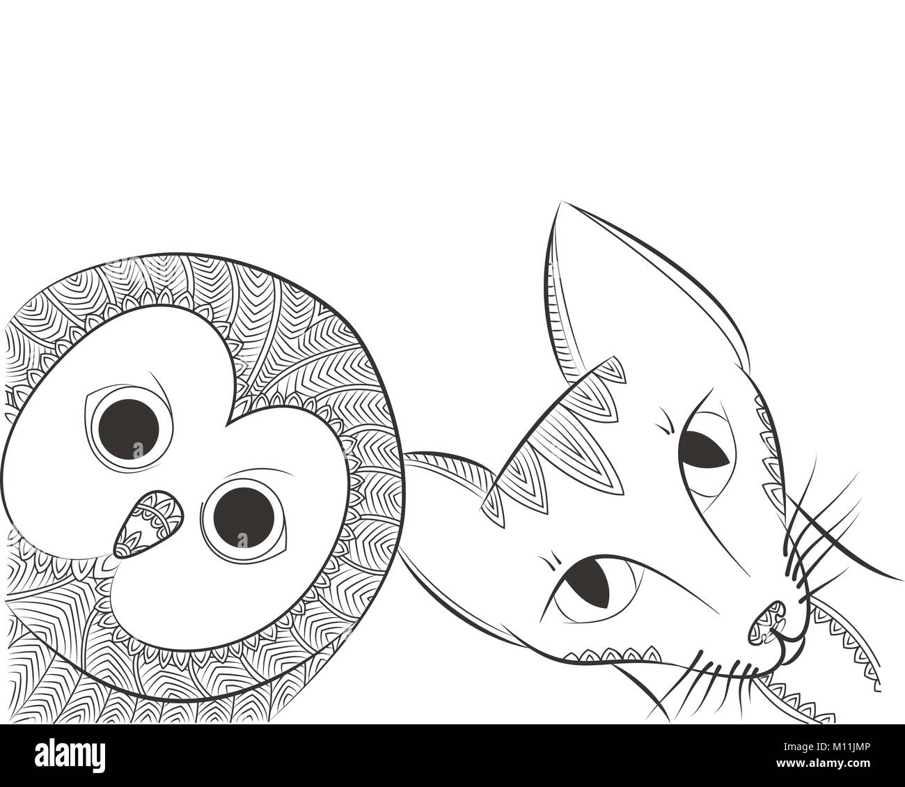 Owl draw hi-res stock photography and images - Alamy