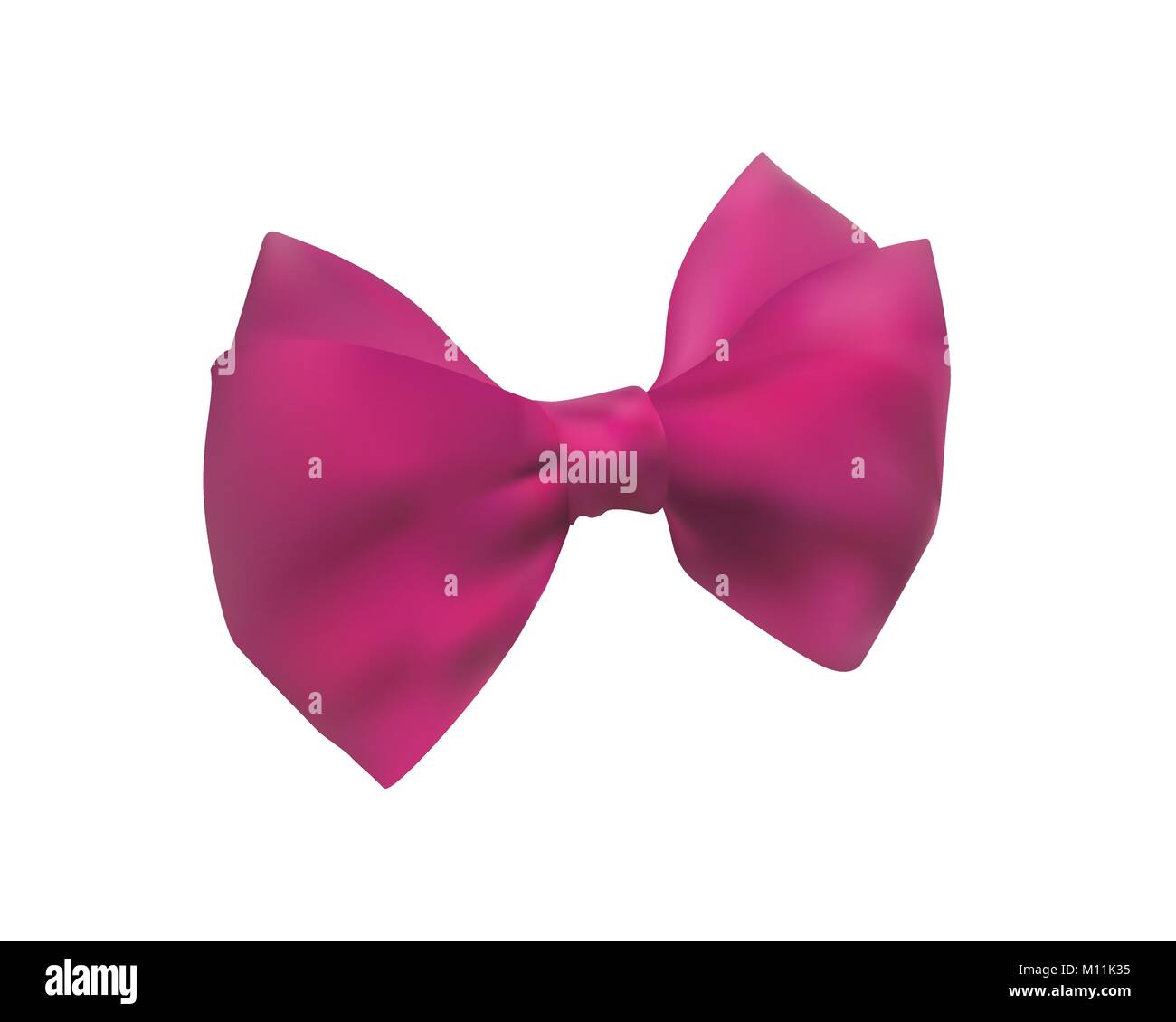 Pink bow out of satin ribbon. Decorative bowknot for holiday Stock ...