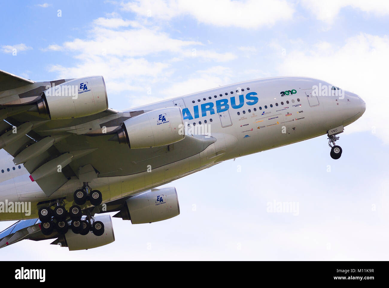 Forward section showing four engines, wings and front section of ...