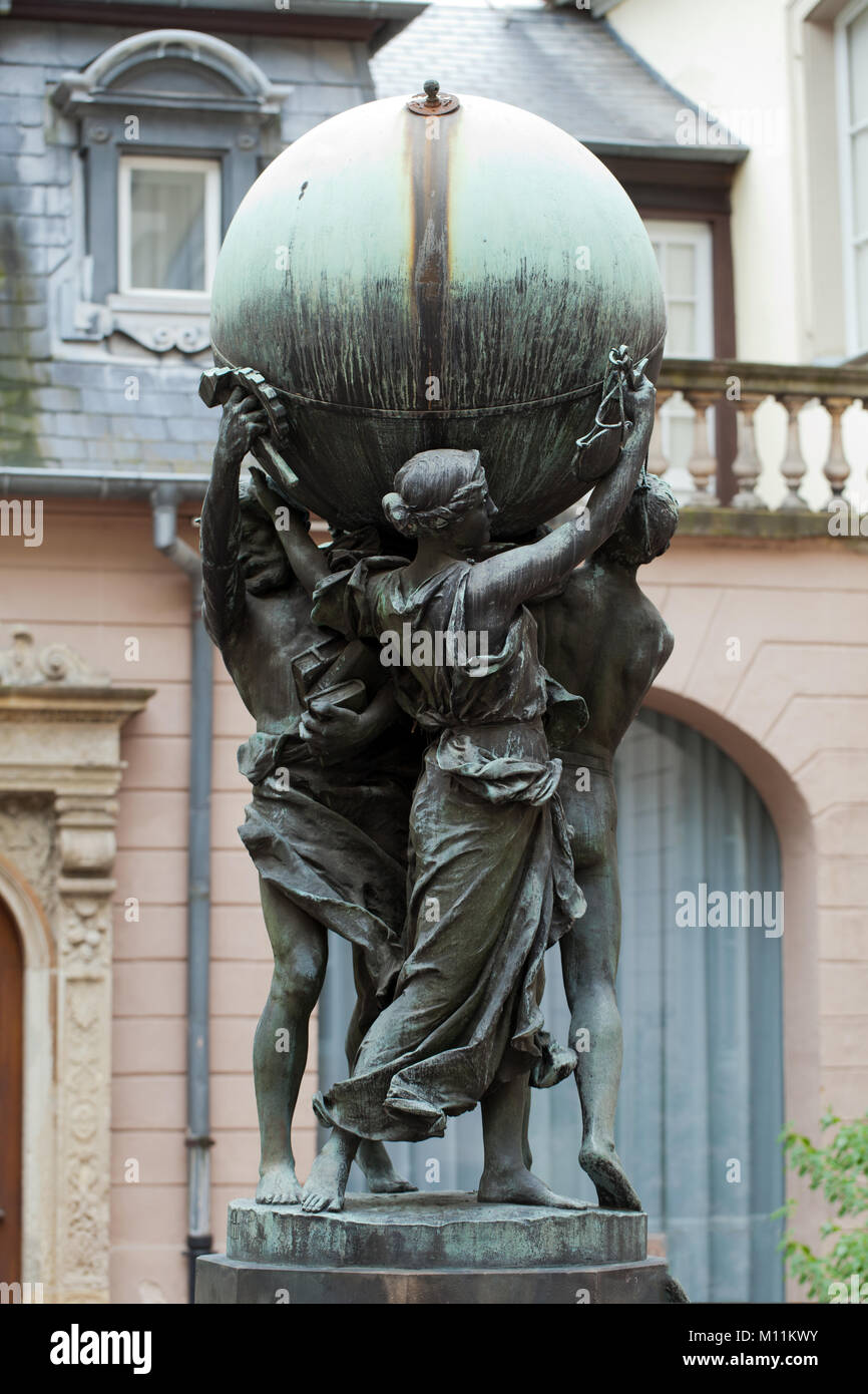 The statue on the courtyard the museum Bartholdi in Colmar, France ...