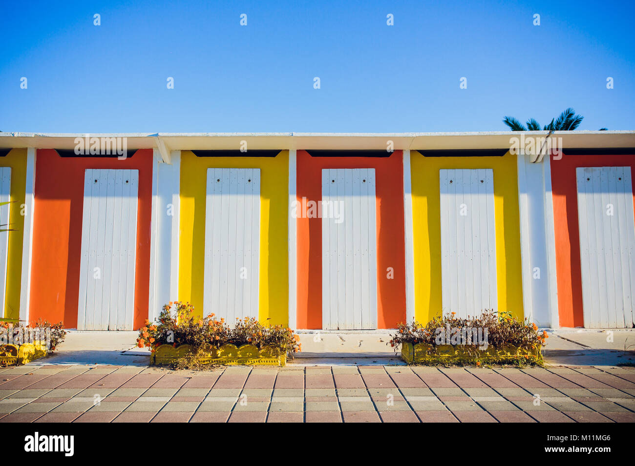 beach changing rooms blue cabin sea dressing room lockers room Stock ...