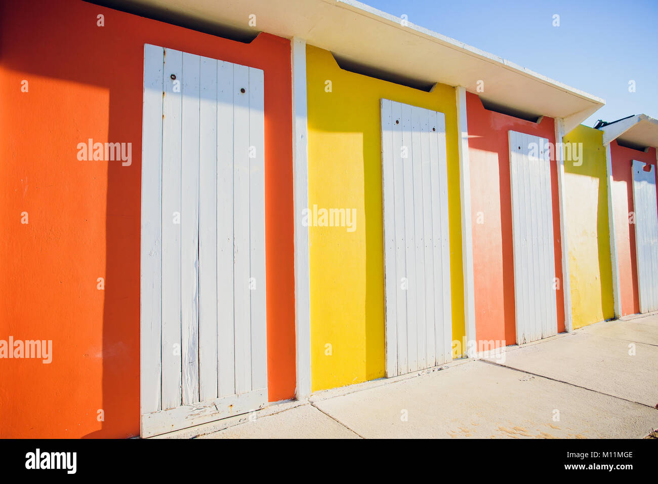 beach changing rooms blue cabin sea dressing room lockers room Stock ...