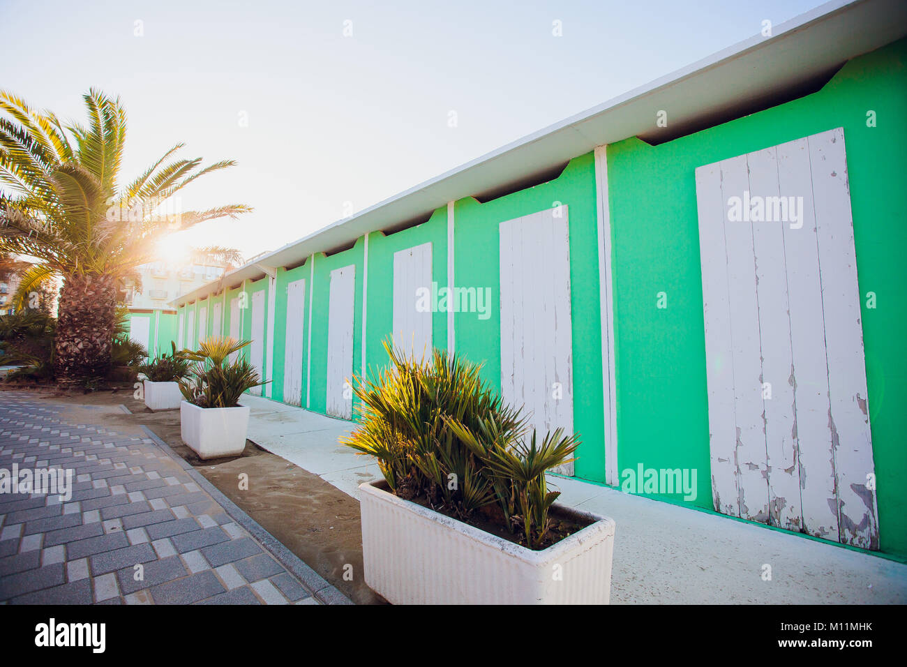 beach changing rooms blue cabin sea dressing room lockers room Stock ...