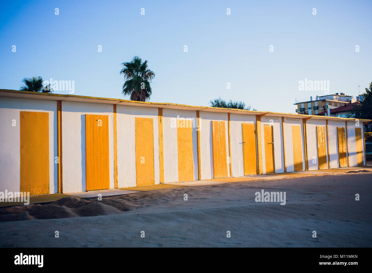 beach changing rooms blue cabin sea dressing room lockers room Stock ...