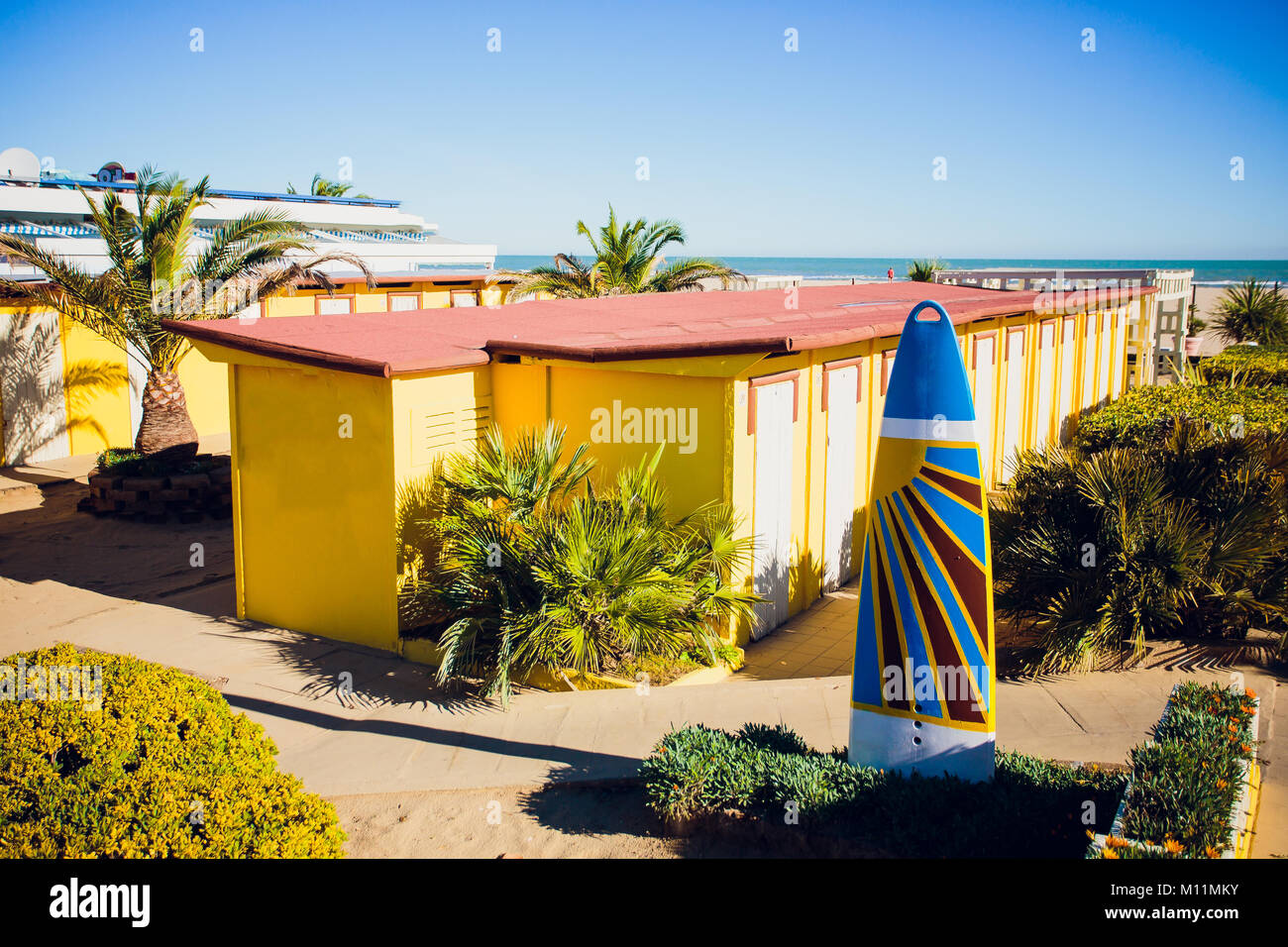 beach changing rooms blue cabin sea dressing room lockers room Stock ...