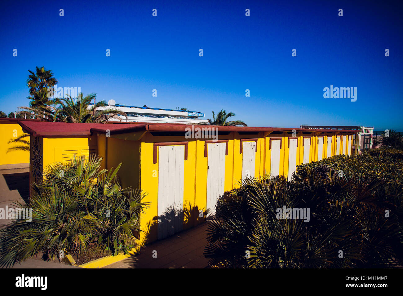 beach changing rooms blue cabin sea dressing room lockers room Stock ...