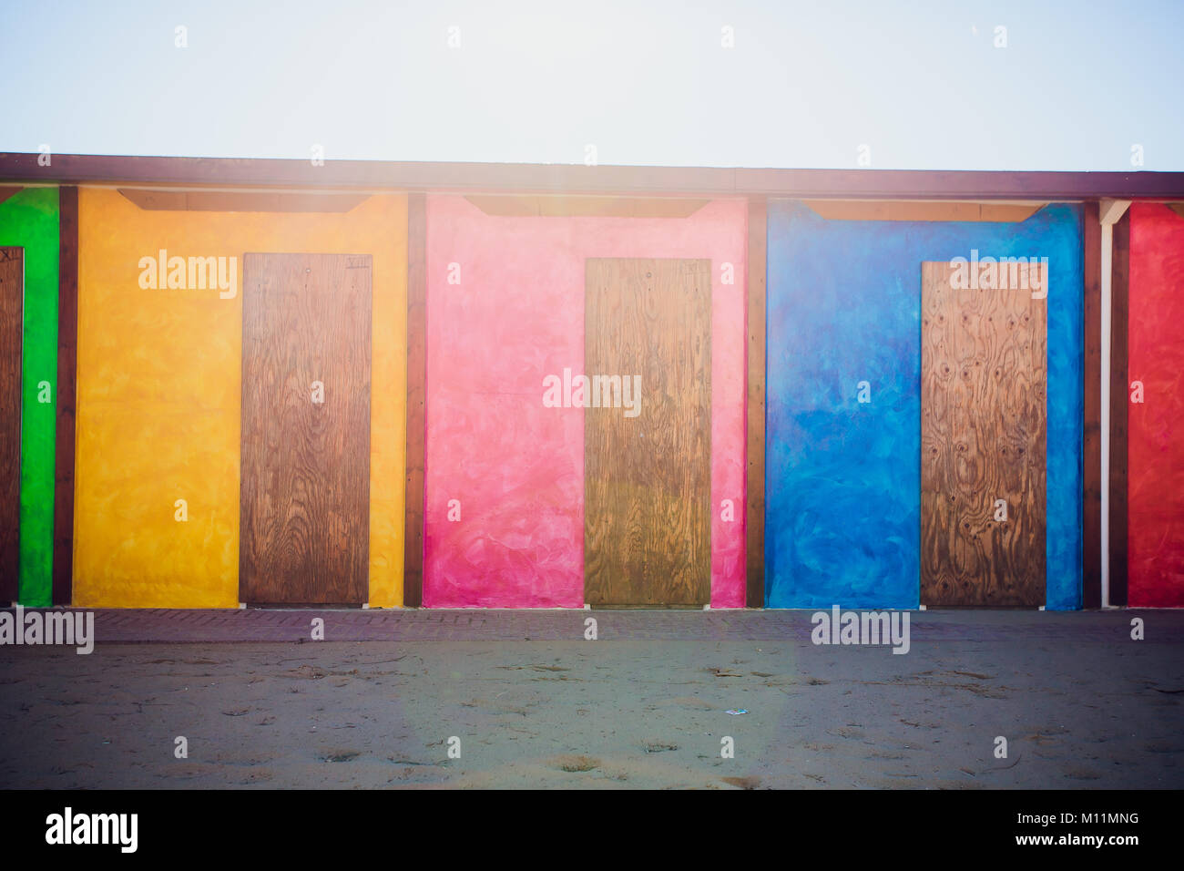 beach changing rooms blue cabin sea dressing room lockers room Stock ...