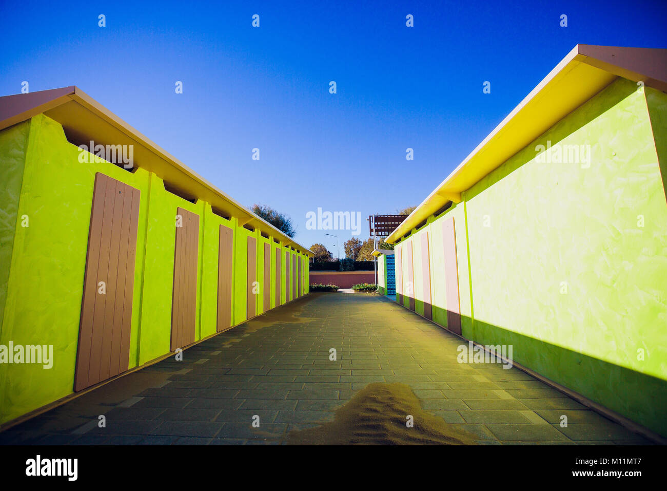 beach changing rooms blue cabin sea dressing room lockers room Stock ...